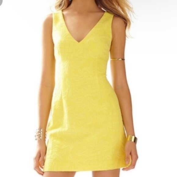 Lilly Pulitzer | Dresses | Lilly Pulitzer Madden Jacquard Yellow Dress ...